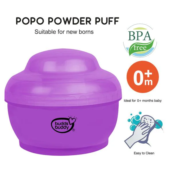 Buddsbuddy Popo Baby Powder Puff with Storage Case, Purple - JioMart