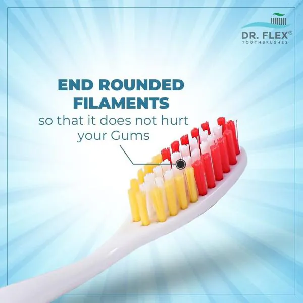 Dr.Flex Super Toothbrush with Special Filaments and Anti-Bacterial ...