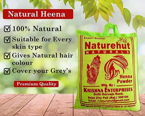 NATUREHUT Natural Henna/ Mehandi Powder for Hair Colour & Mehndi Design ...