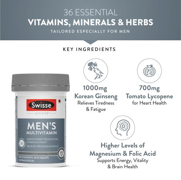 Swisse Multivitamins Men 30 Tablets - JioMart