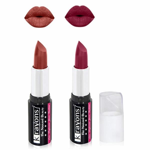 Krayons White Secret Moisturizing Matte lipstick Waterproof Long lasting 4gm Each Combo (Pack of ...