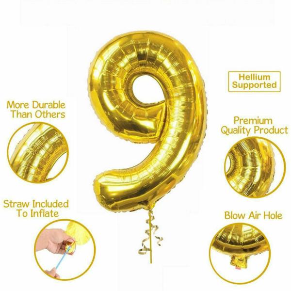 ACOME Blue, Gold Happy Birthday Banner, Number Foil And Metallic ...