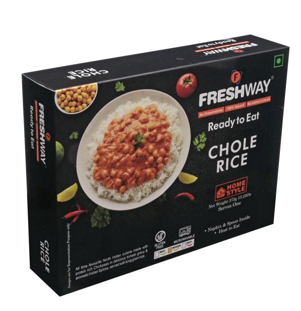 Freshway Ready to eat Chole Rice Combo Pack of 4 Heat to Eat - Ready to ...