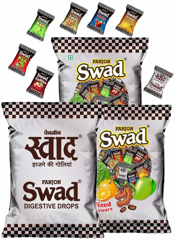 Swad Digestive 1x50 Candy And Mixed (Meetha Pan, Imli, Coffee,Kacha Aam ...