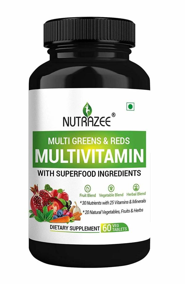 Nutrazee Multi Greens & Reds Multivitamin Vegan 60 Tablets - JioMart