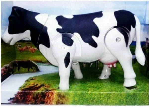 Sanjary Multicolor Plastic Battery Operated Walking Milk Cow Funny Toy ...
