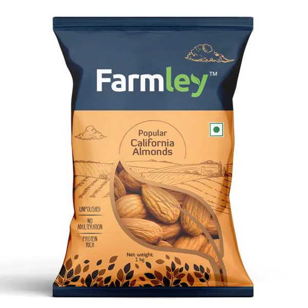 Farmley Popular California Almonds, 100% Natural, 2 Times Crunchier, 1 ...