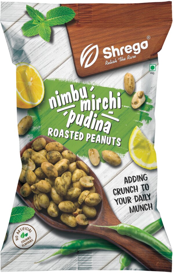 Shrego Nimbu Mirchi Pudina Roasted Peanuts, Snack & Namkeen, 700G (5X140G) - JioMart
