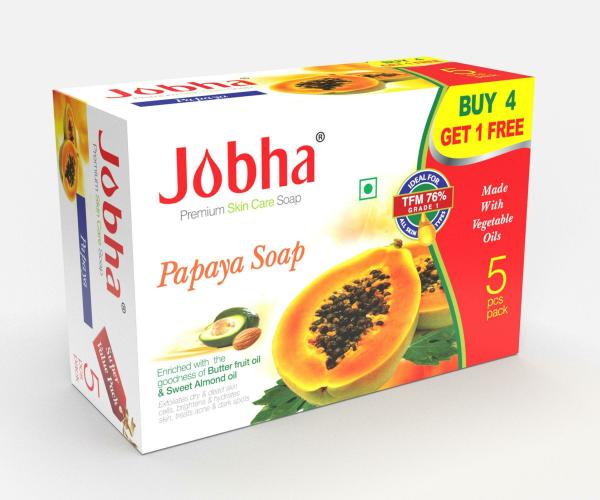 Jobha Soap Papaya 75 g (Pack of 5) - JioMart