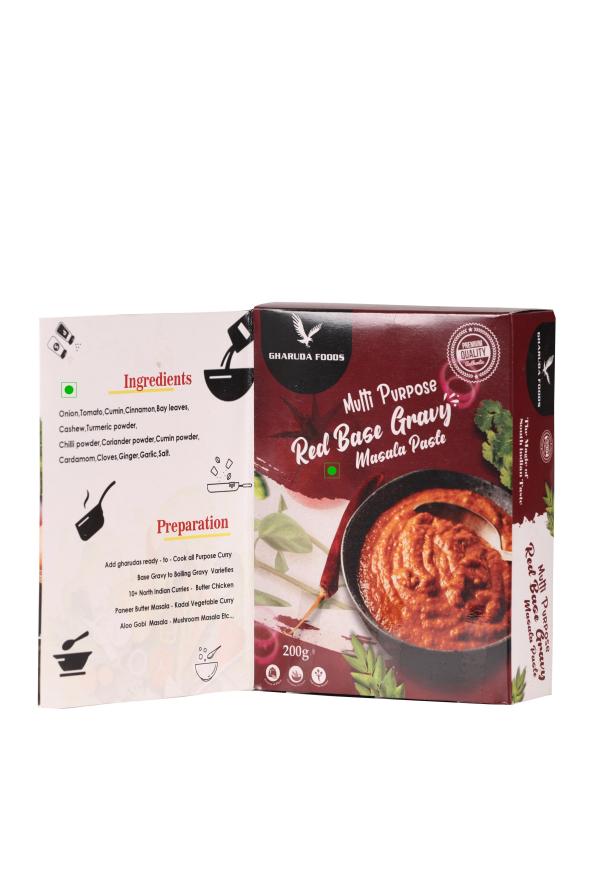 GHARUDA FOODS All Purpose Red Base Gravy Paste 200 Grams with 100% ...