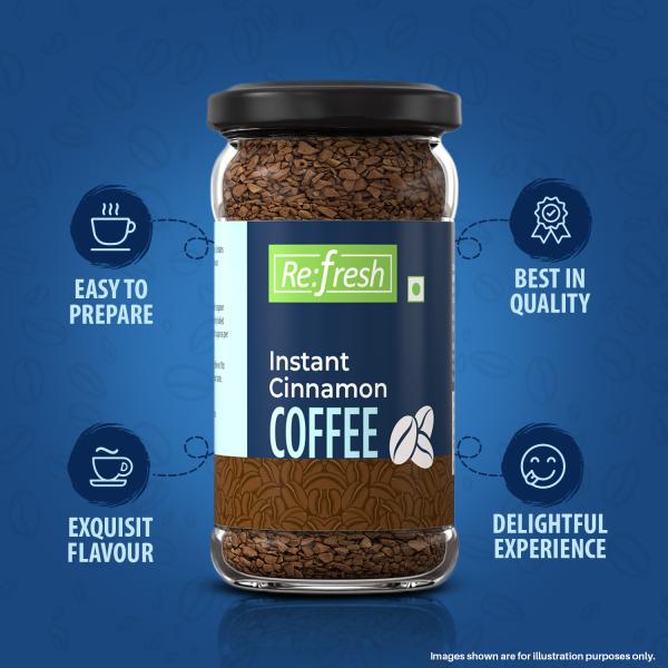 Refresh Cinnamon Instant Coffee 50 Gm | 100% Arabica | Premium Flavour ...