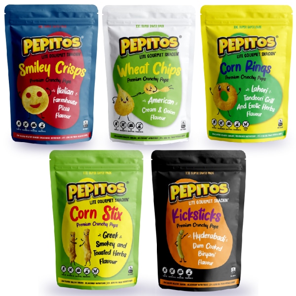 Pepitos Smiley Crisps, Wheat Chips, Corn Rings, Corn Stix, Kicksticks ...