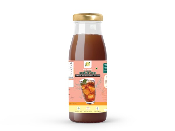 B&B Organics Nannari Sharbat Syrup - with Palm Crystal ,Nannari Roots ...