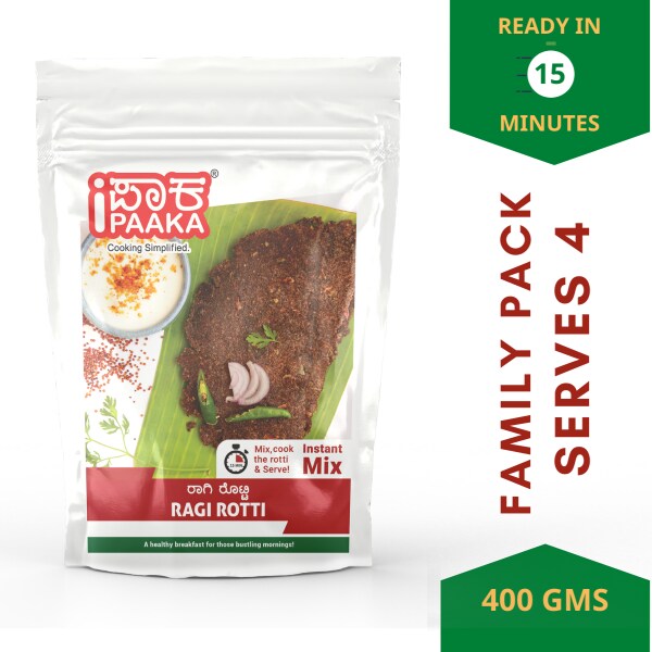 iPaaka Ragi Rotti, 400g, Instant Breakfast Mix, Ready in 15 mins ...