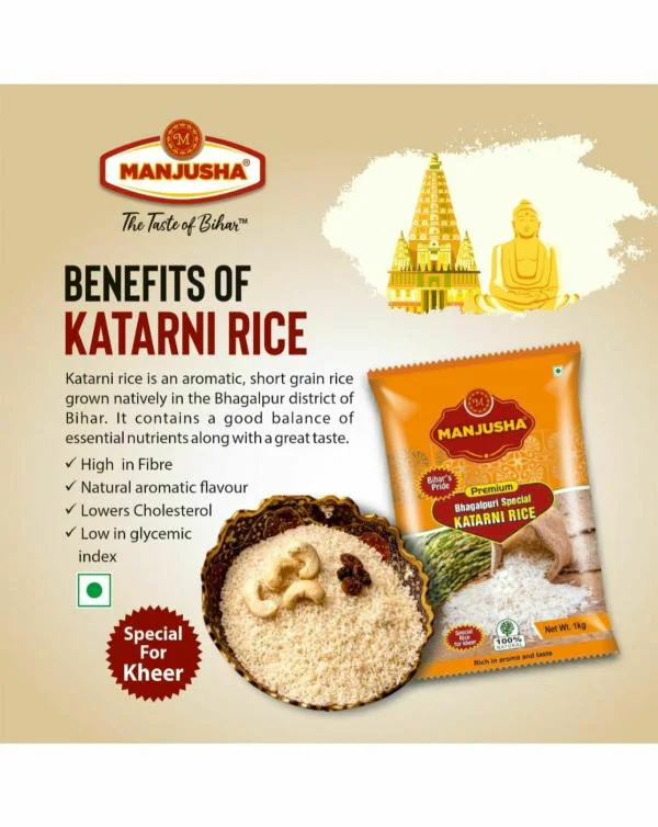 Manjusha Premium Bhagalpuri Special Katarni Rice, Net Wt. 1Kg | 100% ...