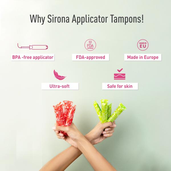Sirona Premium Applicator Tampons, Super Heavy Flow (16 Pcs) - JioMart