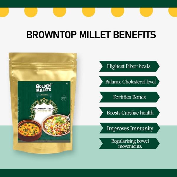 GOLDEN MILLETS Browntop Millet 1kg Unpolished Rice |100% Gluten Free ...