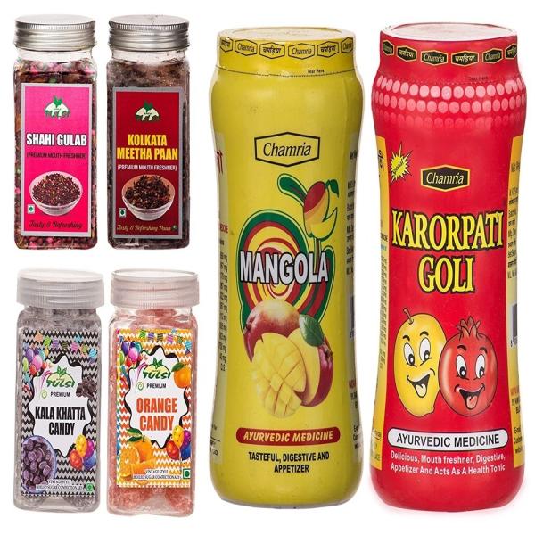 Chamria SIXER PACK OF KARORPATI GOLI 200g; MANGOLA 200g; KOLAKATA ...