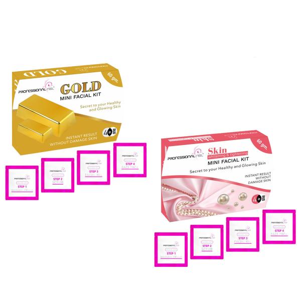 Professional Feel Gold + Skin Whitening Beauty Parlour Facial Kit For ...