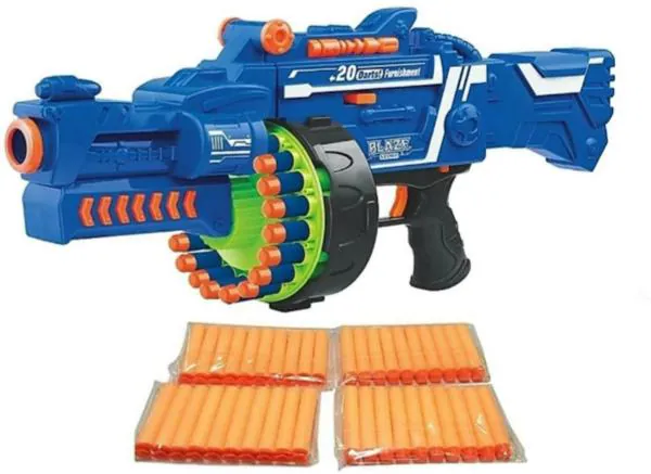 Sanjary Blue Plastic Blaze Storm Manual So Bullet Gun, Guns And Darts ...