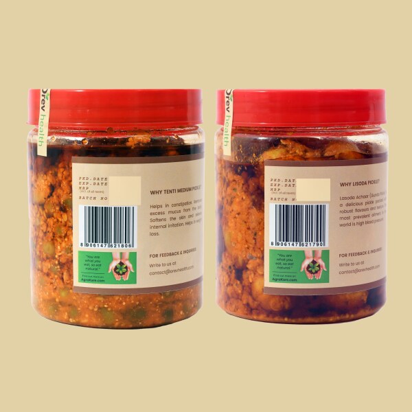 Orev Health Organic Tenti Medium Pickle and Lisoda Pickle - 800gm ...