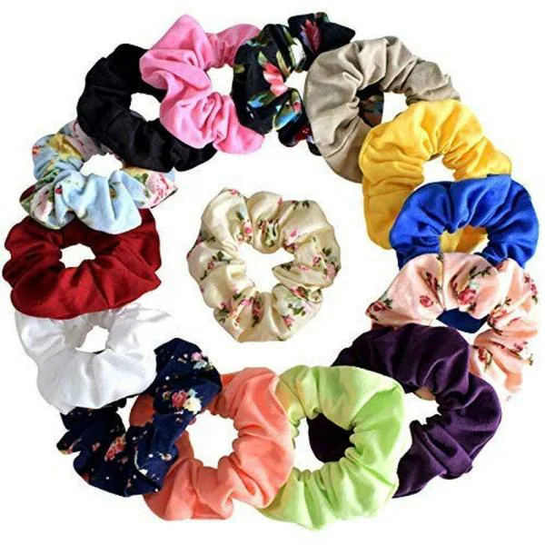 Trendy Club Women and Girls Multicolor Hair Bands Velvet (Pack of 12 ...