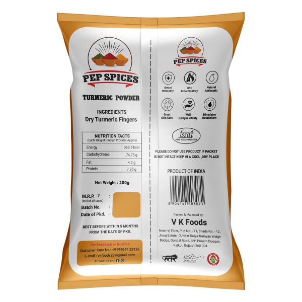 PEP SPICES TURMERIC POWDER 2 KG (EACH 200GM) PACK OF 10 - JioMart
