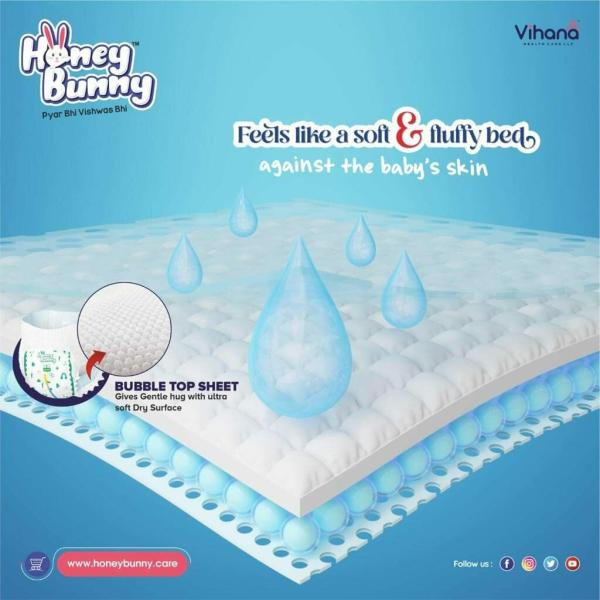 Honey Bunny Pants Diapers New Born - 84 pcs (Pack of 3) with Wetness ...
