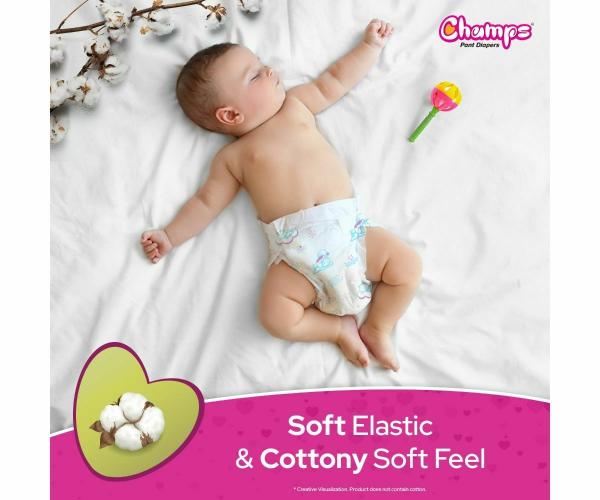 Champs baby diaper high absorbent baby pant diapers - Large (48 Pcs ...