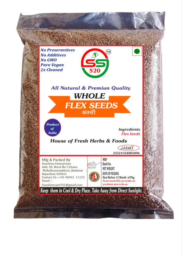 SS520 Flex Seeds Alsi Seeds 200 g. Premium Raw Flax Seeds for Weight ...