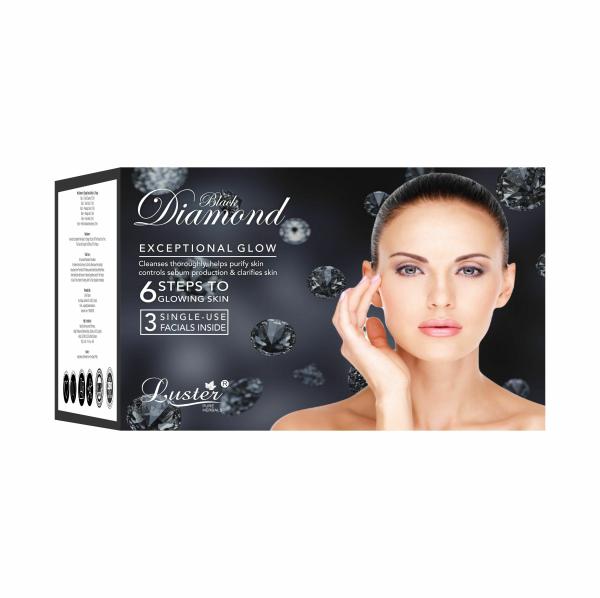 Luster Black Diamond Exceptional Glow Facial Kit | 6 Step Facial Kit ...