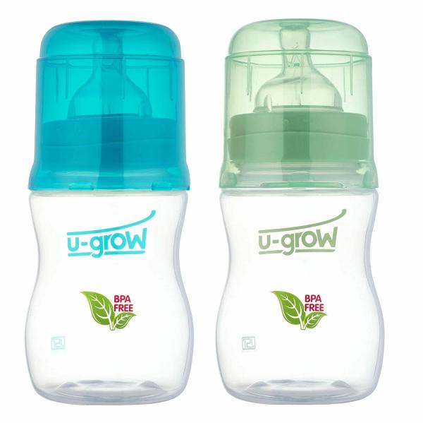 U-grow Self Sterilizing Wide Neck Baby Feeding Bottle - 250 ml (Blue ...