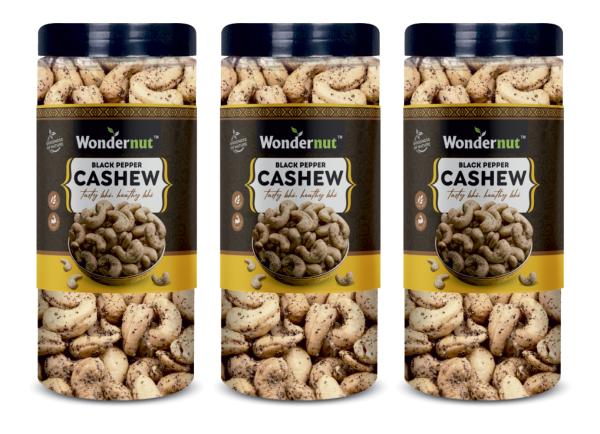 Wondernut Spicy Black pepper Cashews 750gm (250gm Pack of 3) - JioMart