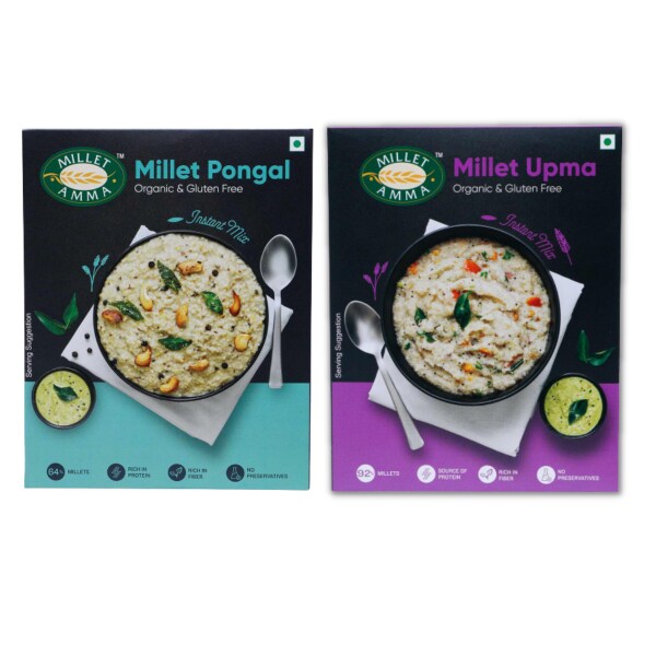 Millet Amma Organic Millet Breakfast Rava Upma - 250 gm and Pongal Mix ...