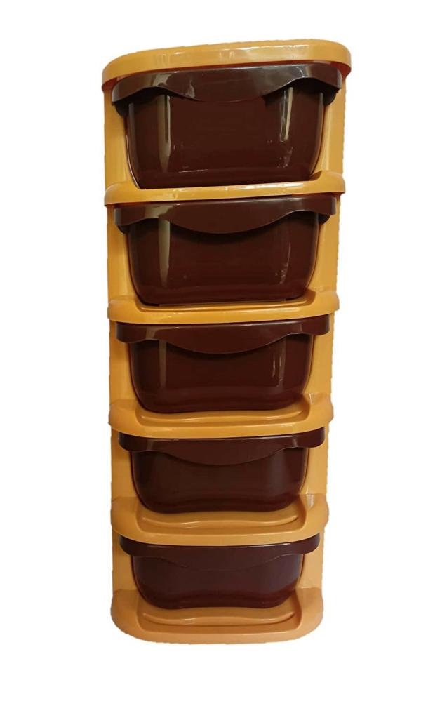 Nabhya Brown Plastic Desktop Drawer Cosmetic and Make up Organizers ...