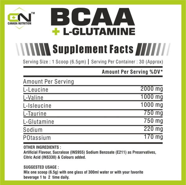 Canada Nutrition BCAA Instantized Energy Drink Powder with Free T-Shirt ...