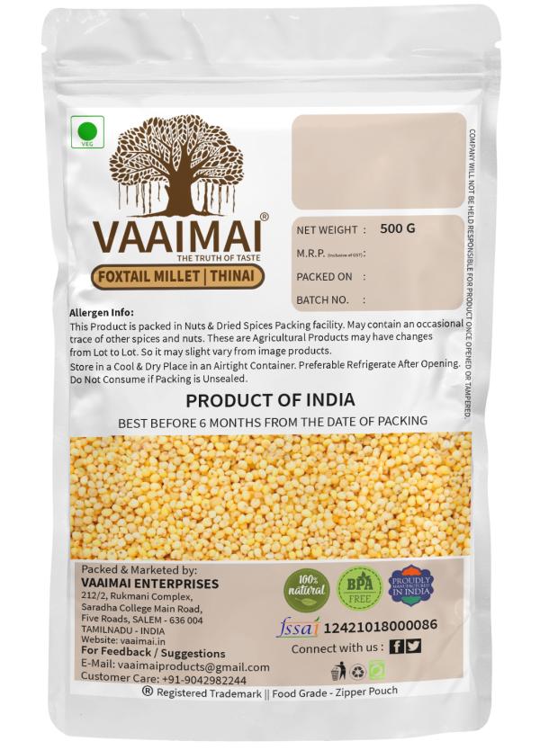 VAAIMAI Foxtail Millet / Thinai / Kangni / Rala / Korra / Navane ...