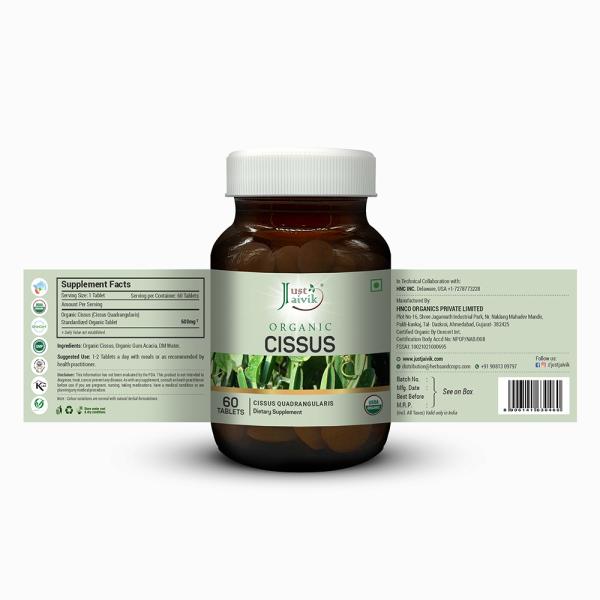 Just Jaivik Organic Cissus Tablets 600mg 60 Tablets - JioMart