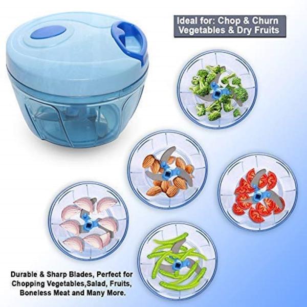 Mini Handy Plastic Vegetable and Fruits Chopper with Extra Sharp 3 ...