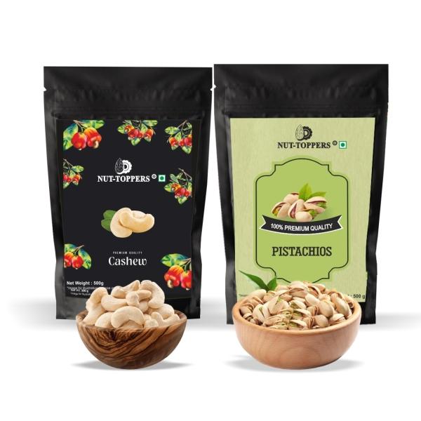 Nut Toppers dry Fruits Nuts combo pack (cashew 500 g and pistachios ...