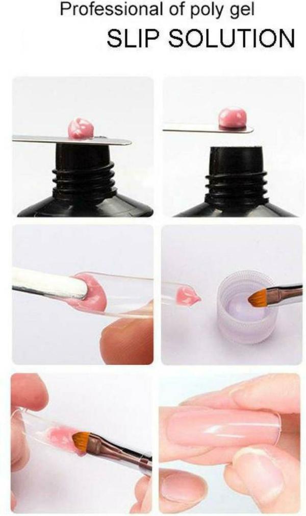 Shills Professional Red Glitter Nail Art Poly Gel ,Slip Solution ,Poly ...