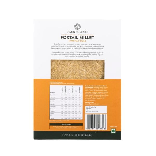 Grain Forests Organic Foxtail Millet ,500g ( Thinai | Kangni | Navane ...