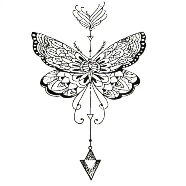 Simply Inked BUTTERFLY ARROW Temporary Tattoo Designer Tattoo for All ...
