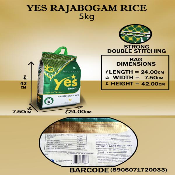 YES RAJABOGAM BOILED RICE 5 KGS - JioMart