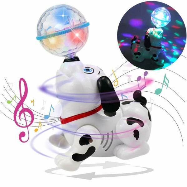 Grest 360 Degree Rotating Musical Dancing Dog with Flashing Lights ...