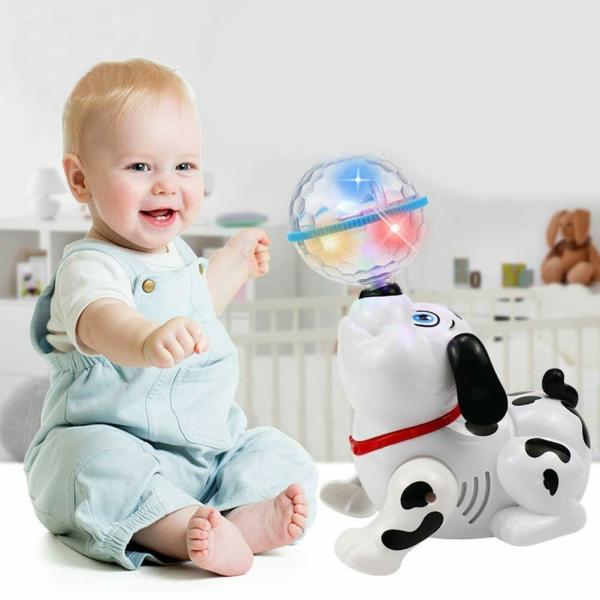 Grest 360 Degree Rotating Musical Dancing Dog with Flashing Lights ...