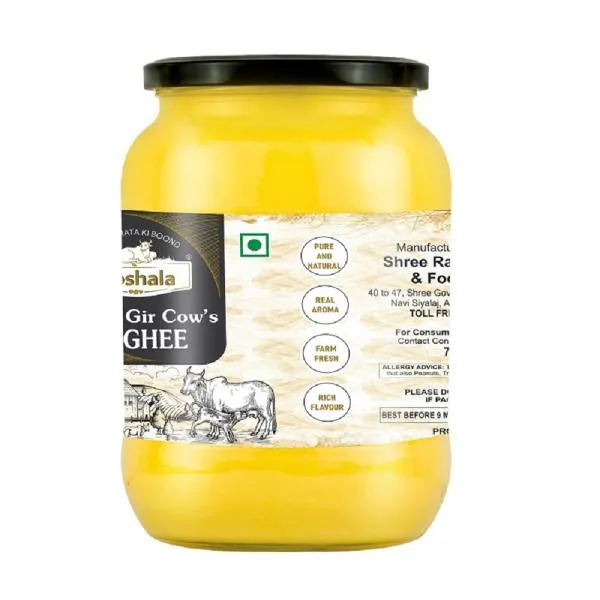 Goshala A2 100% Authentic Gir Cow Premium Ghee - 500 ML (Pack of 2 ...