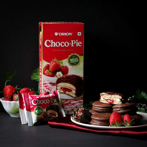 Orion Strawberry Choco Pie - 24 Cookies (Pack of 12X2) - JioMart