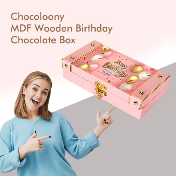 Chocoloony Handmade 8 pcs Assorted Milk Chocolate Wooden Gift Box - JioMart