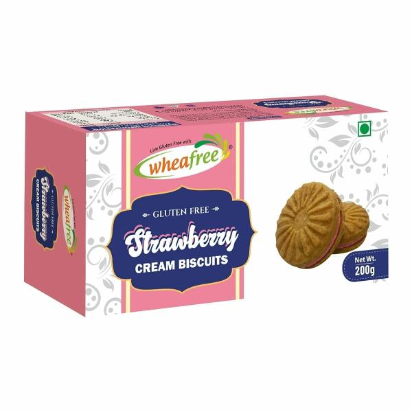 Wheafree Gluten Free Strawberry Cream Biscuits (200g) - Pack of 3 Cream ...